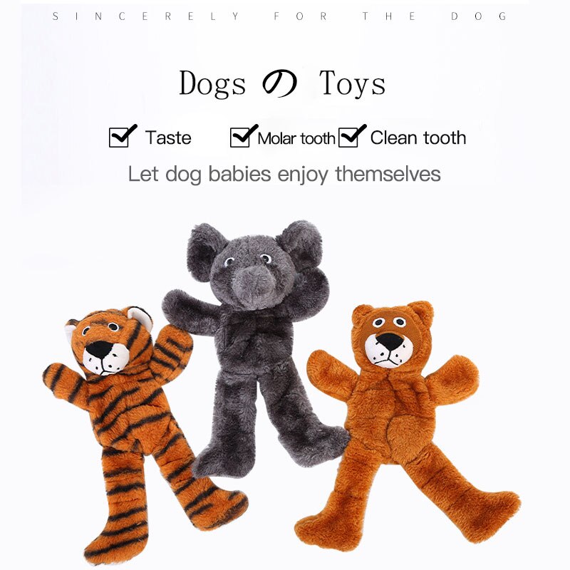 Animal Shape Plush Nibble Molar Dog Toys For Bite ... – Grandado