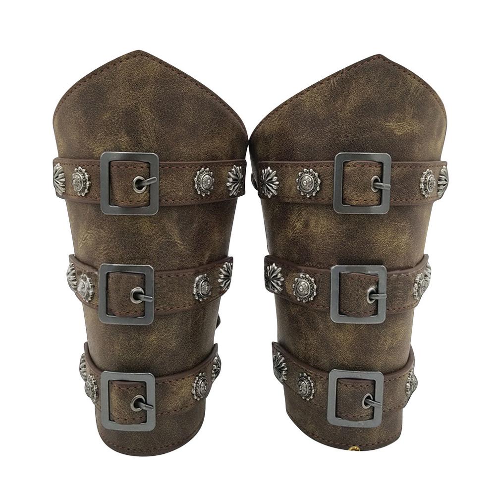 Faux Leather Wide Bracers Medieval Retro Arm Guard... – Grandado