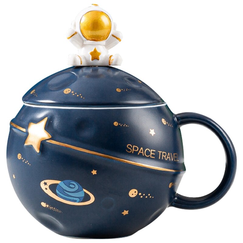 Leuke Astronaut Mok Met Deksel En Lepel, Kawaii Cu... – Grandado