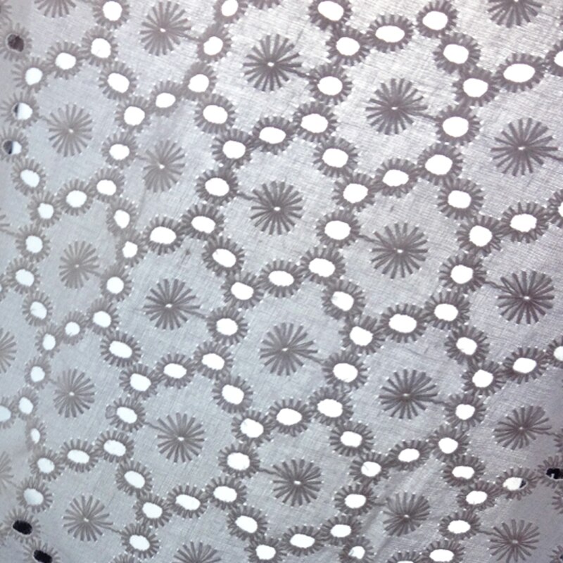 Off White 100% Cotton Voile Eyelet Embroidery Lace... – Grandado