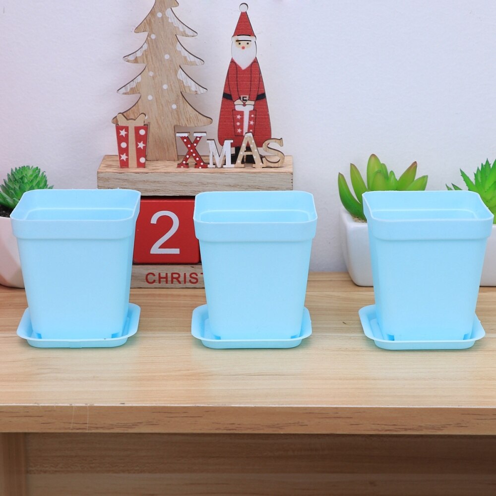 6pcs Thicken Flower Pots Square Planters Pot Trays... – Grandado