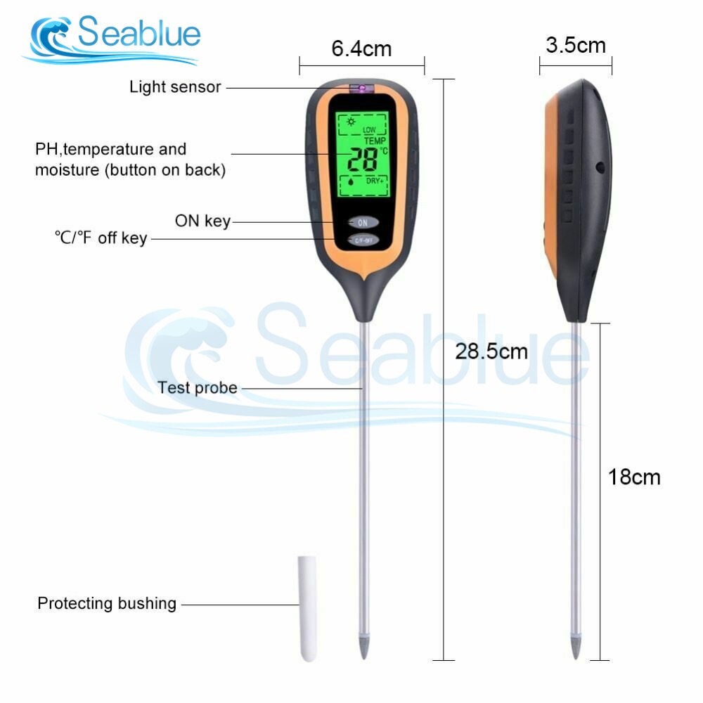4 in 1 Digital Soil Moisture Meter PH Meter Temper... – Grandado