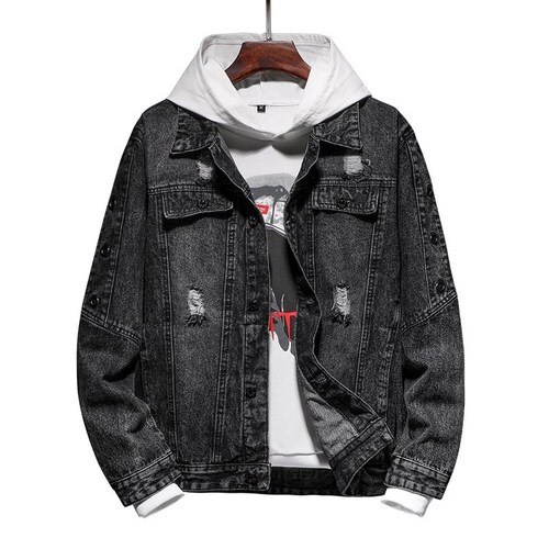 Denim Jacket Men Vintage Jean Coats Streetwear Jea... – Grandado