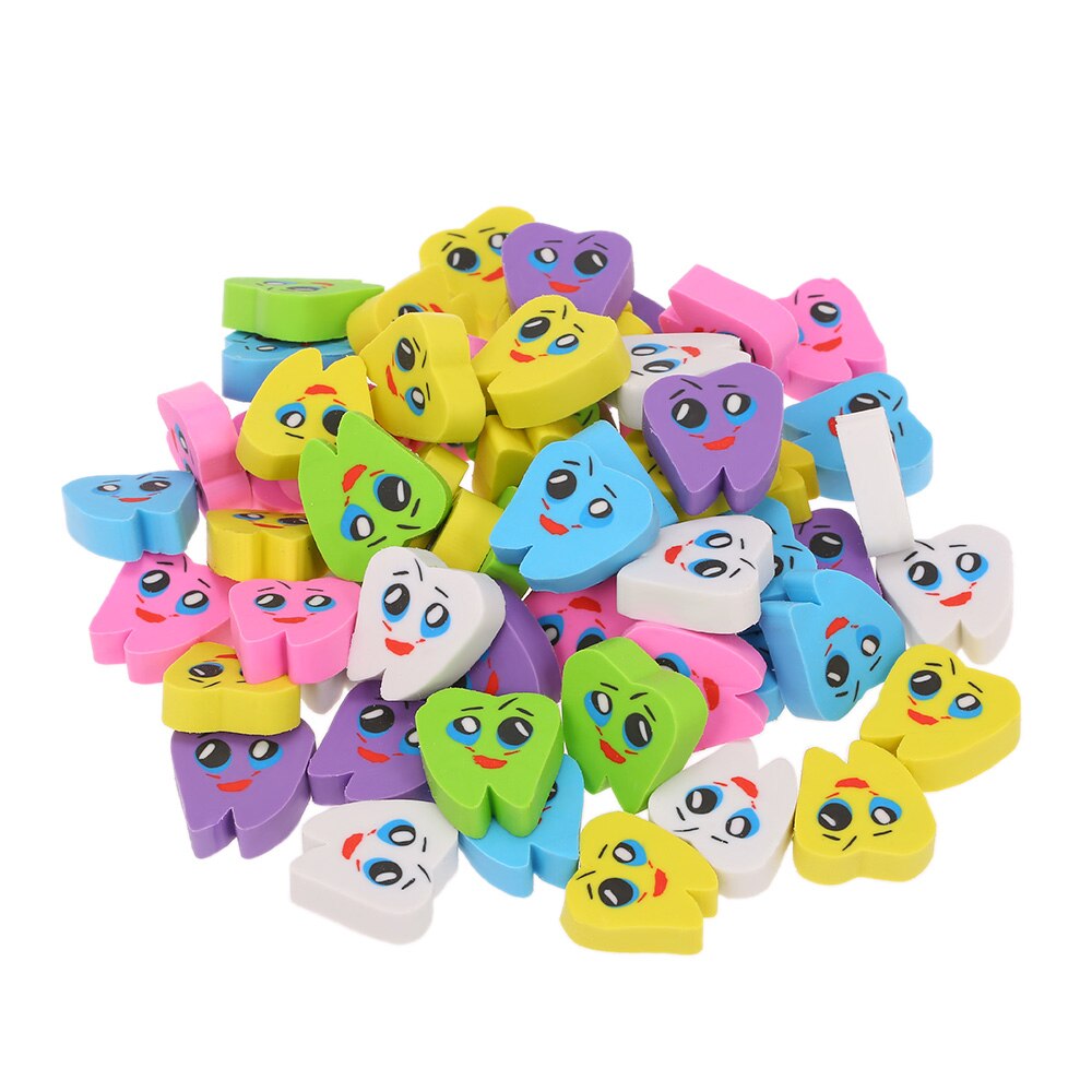 50pcs/bag Molar Shaped Tooth Rubber Erasers Dentis... – Grandado