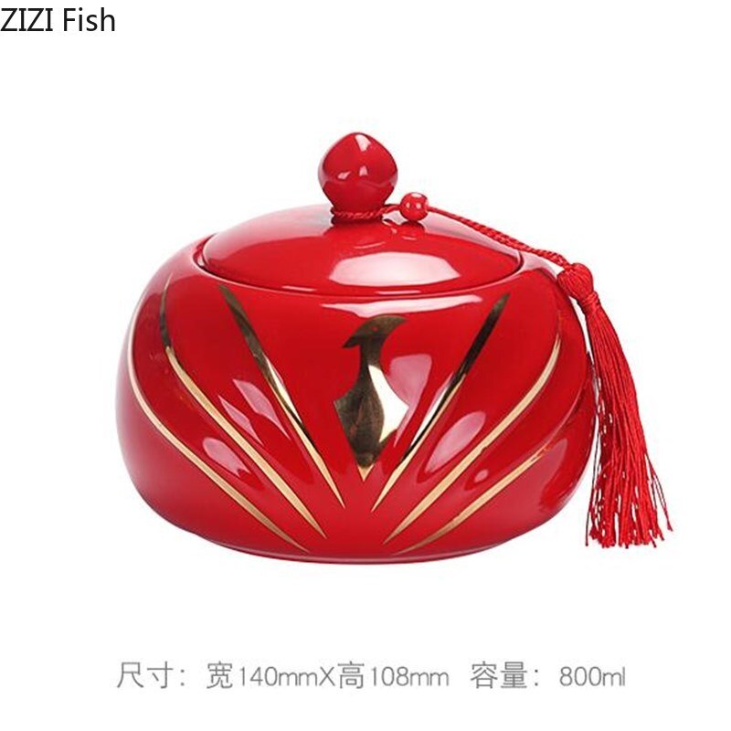 Chinese Style Ceramic Storage Tank Tea Storage Con... – Grandado