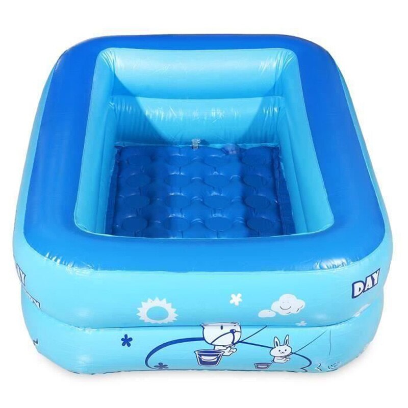 120x78x33cm Inflatable Pool Kids Double Layer Pool... – Grandado