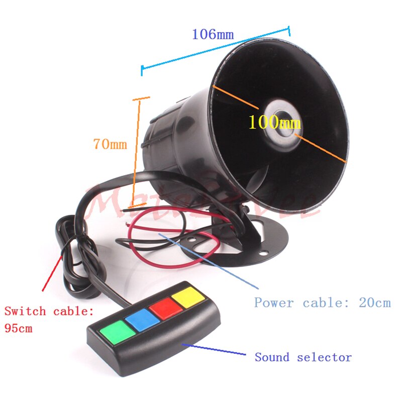 Motolovee 12V Motorfiets 4 Geluid Luid Security Ho... – Vicedeal