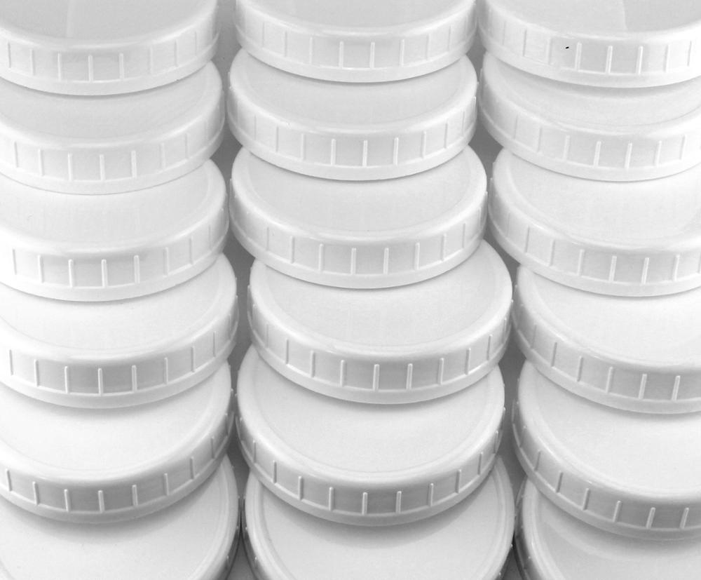 12 wide mouth plastic mason jar lids 2 dozen unlin... – Vicedeal