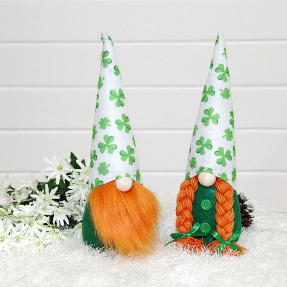 Gnome Plushs Doll St. Patrick's Day Faceless Green... – Grandado