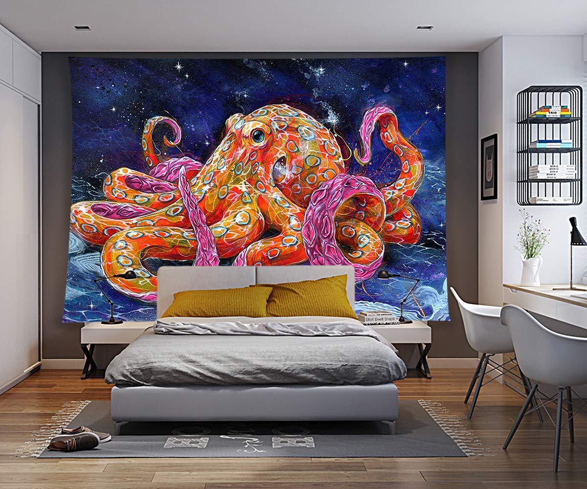 Zee Dier Octopus Tapestry Ocean Sterrenhemel Muur ... – Grandado