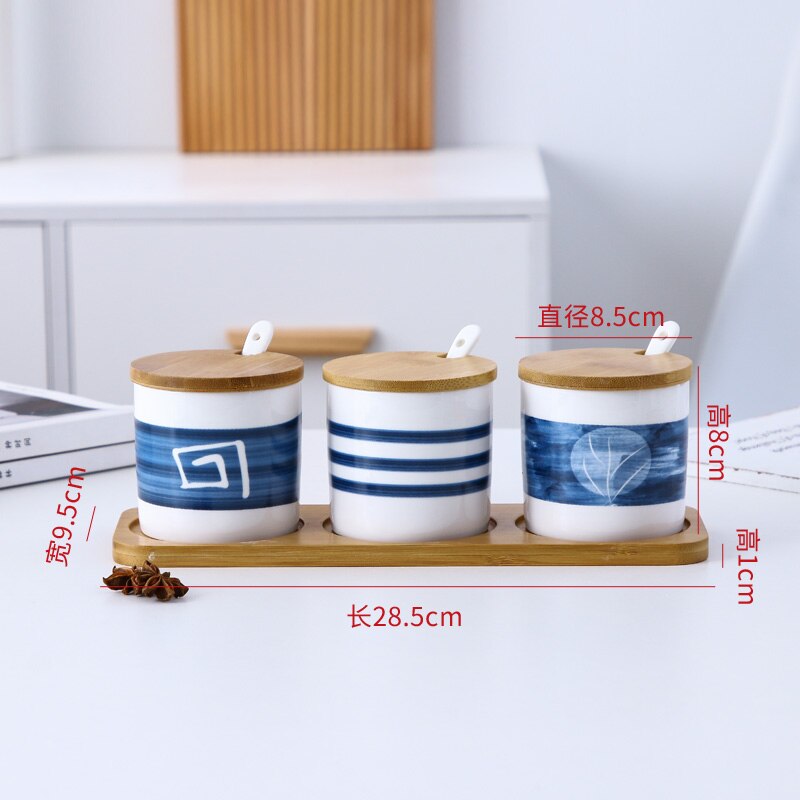Recipiente de especiarias cerâmica jar rack chopst... – Vicedeal