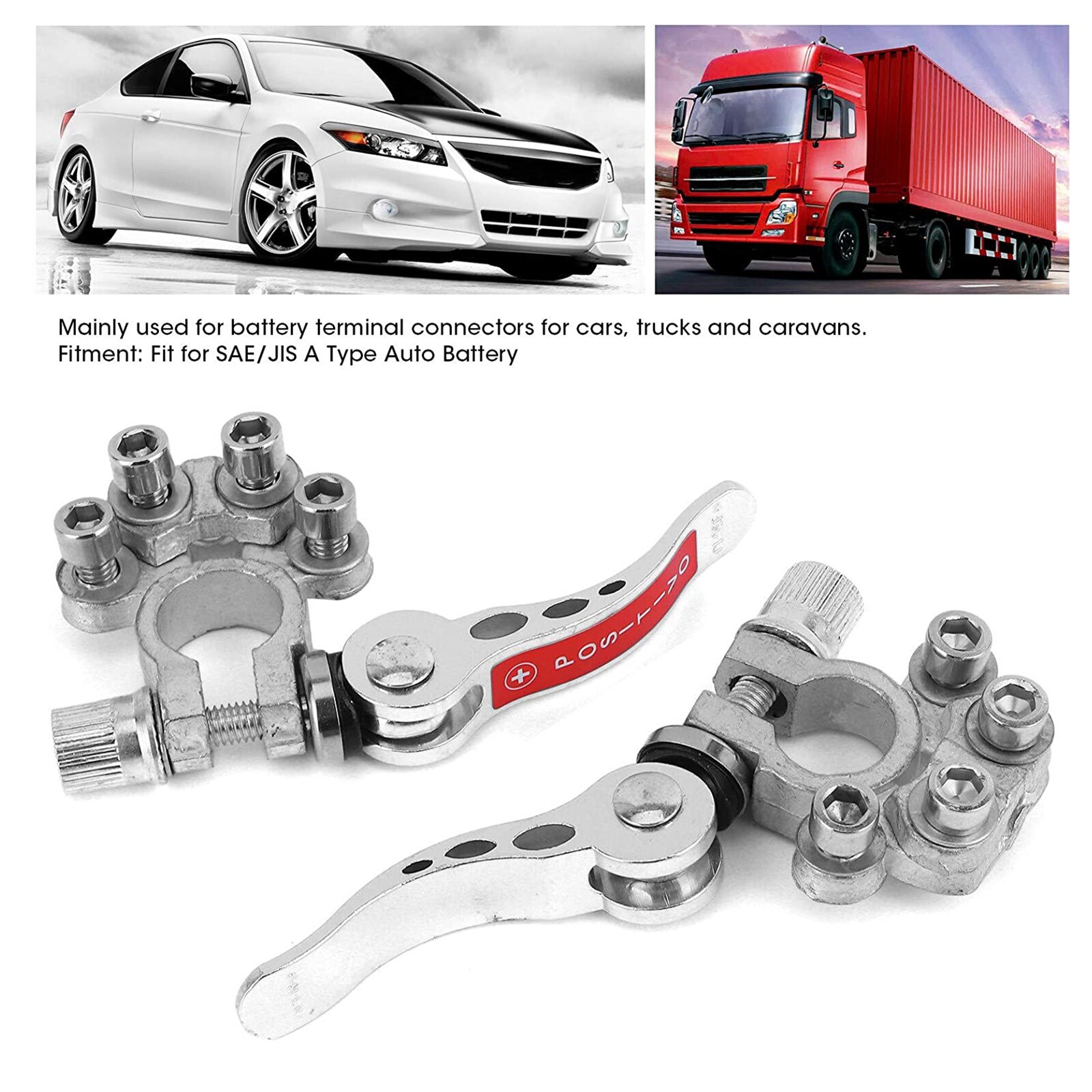2 Stuks Auto Batterij Terminal Connectoren Positie... – Vicedeal