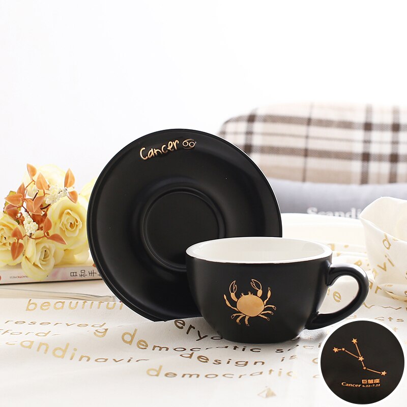 Black Ceramic Coffee Cup and Saucer Set Luxury Cap... – Grandado