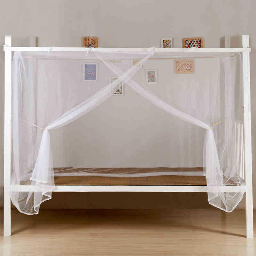 4 Corner Post Bed Canopy Mosquito Net Twin Full Qu... – Vicedeal