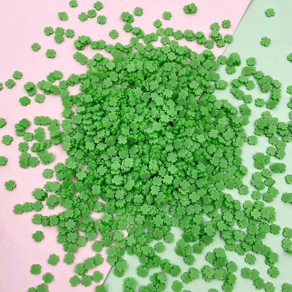 100g/lot Four Leaf Clover Polymer Clay Sprinkle Fo... – Grandado