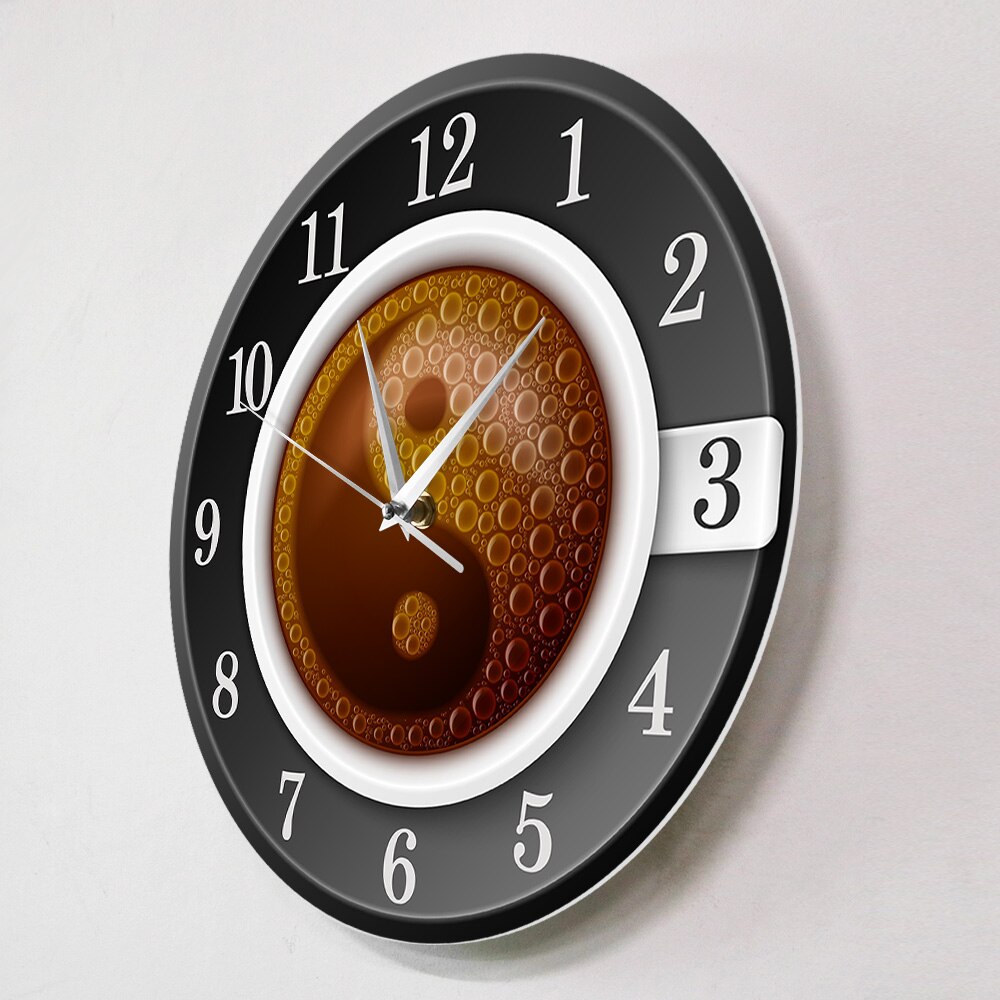Coffee Cup with Yin and Yang Symbol Wall Clocks fo... – Grandado