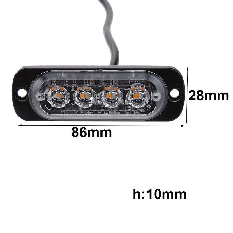 12V-24V 4 LED Strobe Warning Light Strobe Grill Fl... – Vicedeal
