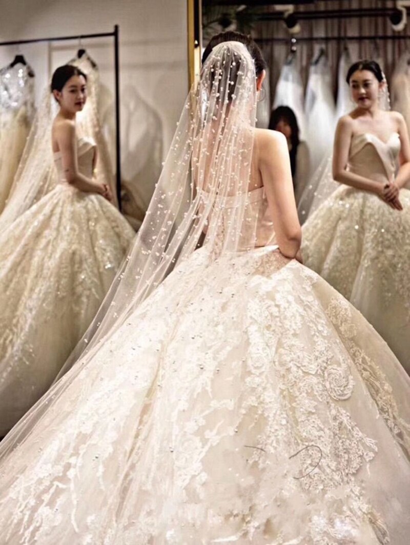 Velos de boda de lujo, de 4 M para novia velo nupc... – Grandado