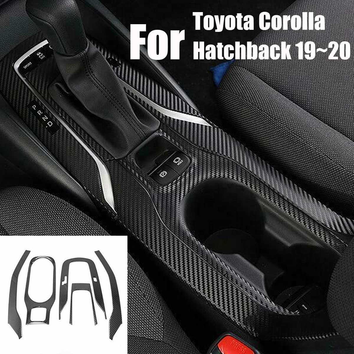 5 Pcs Carbon Fibre Style Interior Decoration Gear ... – Grandado