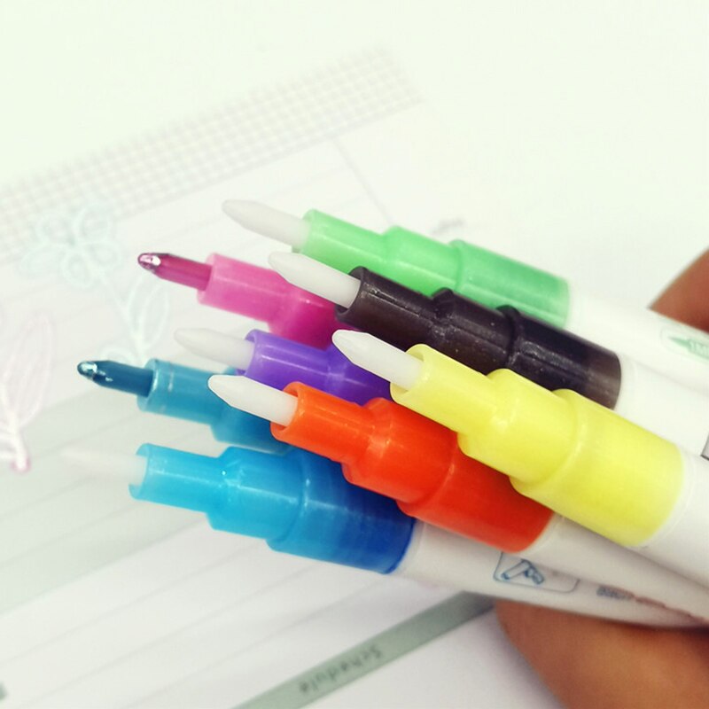 8 farbe Doppel Linie Umriss Stift Doppel Farben Ma... – Vicedeal