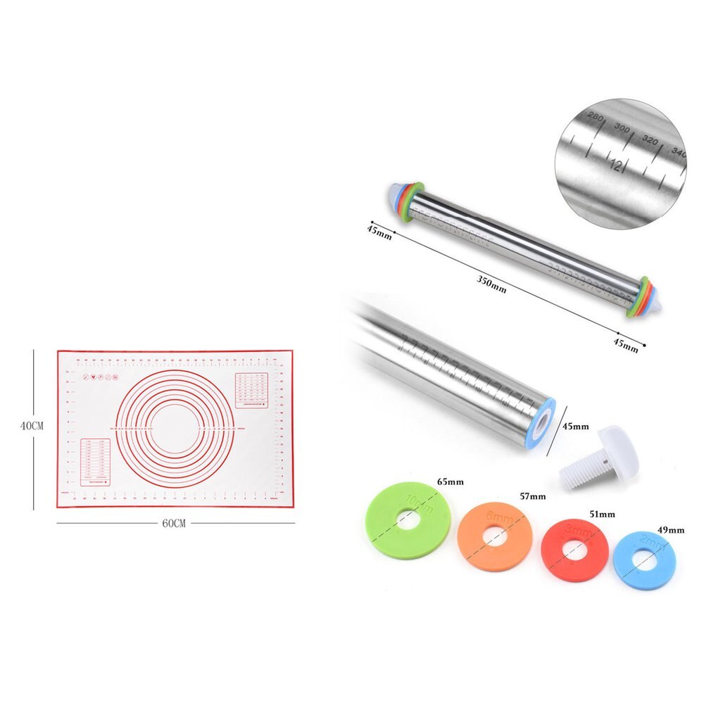 17inch Stainless Steel Adjustable Rolling Pin With... – Grandado