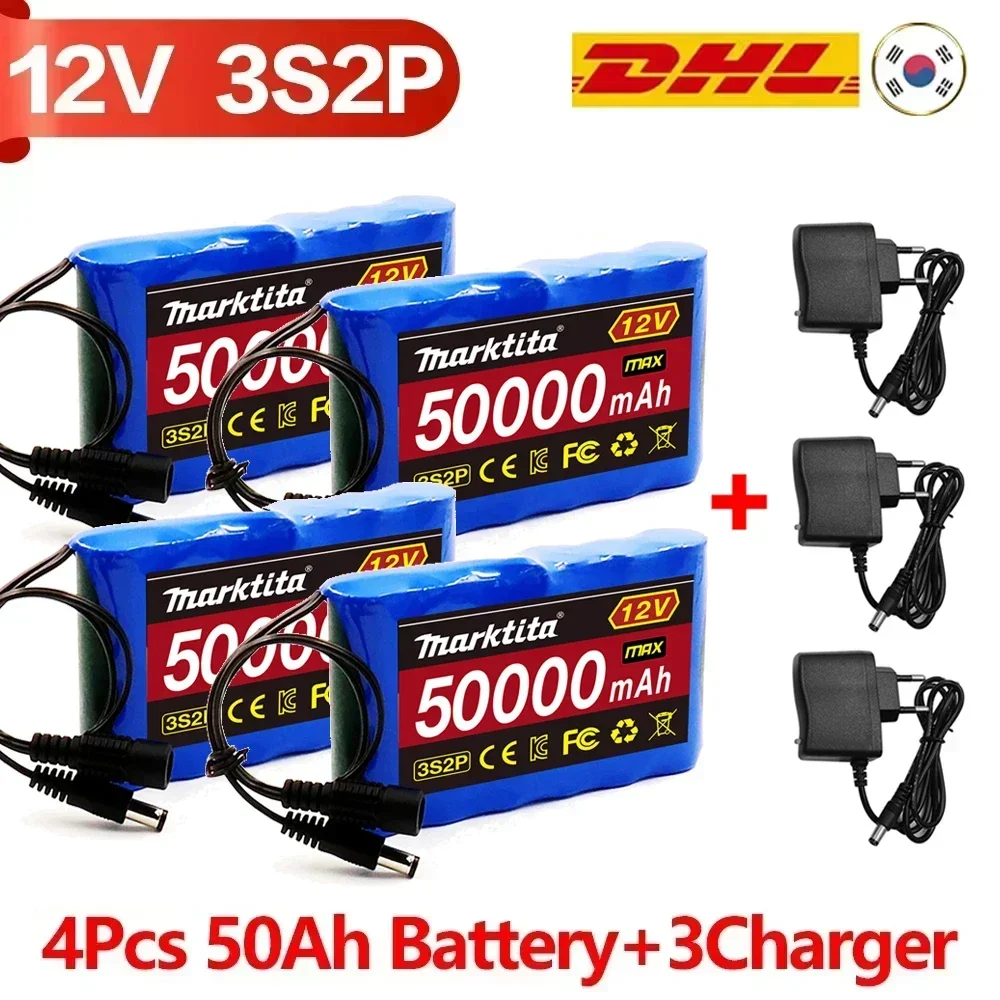 12V 50000mah 18650 3S2P Original Lithium Ion Batte... – Grandado