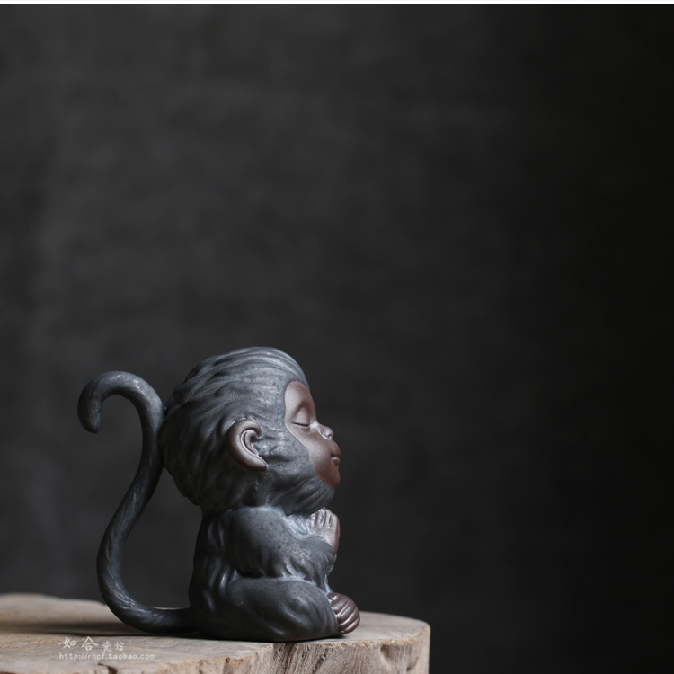 TANGPIN Purple clay tea pets cute monkey tea play ... – Grandado
