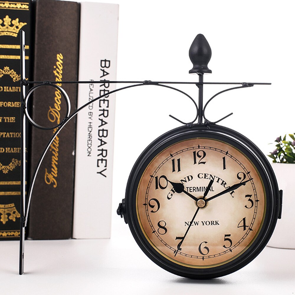 Double Sided Wall Clock Vintage Silent Retro Clock... – Grandado