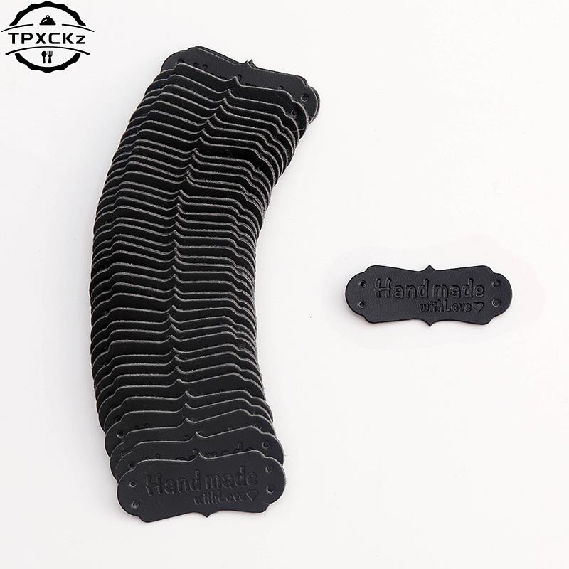 50pcs PU Leather Labels Tags For Handmade DIY Hats... – Grandado
