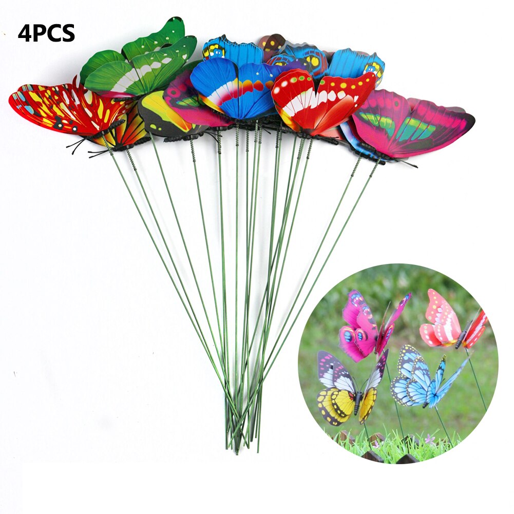 Papillon artificiel en PVC coloré 3D, 4 pièces, Po... – Grandado