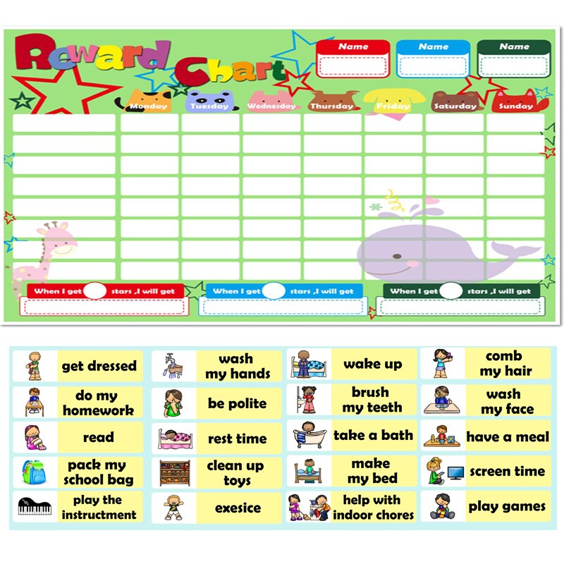 Reward Charts For Kids Reward Magnetic Sticker Edu... – Grandado