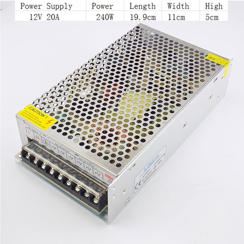 Power Supply AC100V-265V to DC 12V 20A Lighting Tr... – Grandado