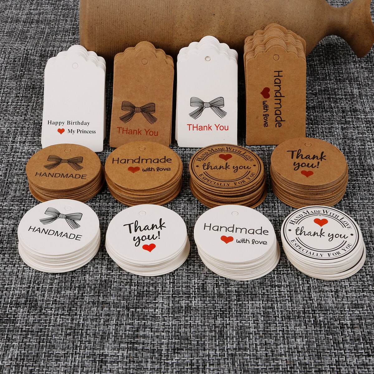50 Stuks Multi Leuke Bruin/Wit Papier Label Label ... – Grandado