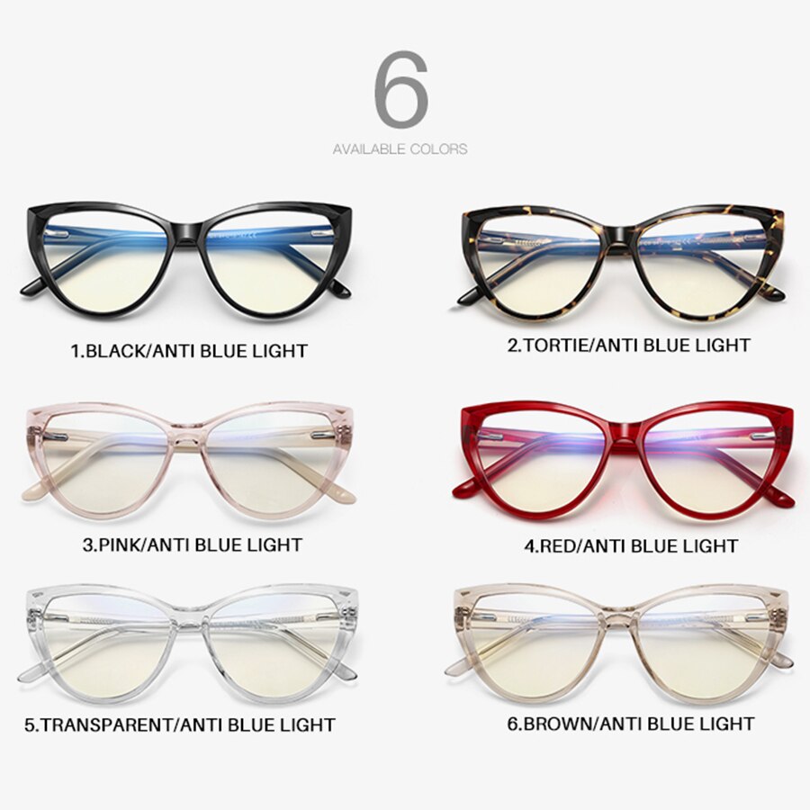 AEVOGUE Woman Anti-Blue Light Glasses Cat Eyes Opt... – Grandado