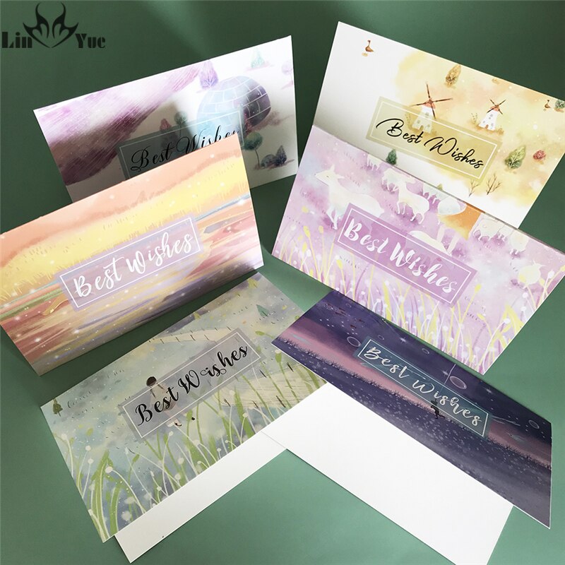 6 sheets Best Wishes Colorful Postcard Set / Greet... – Vicedeal