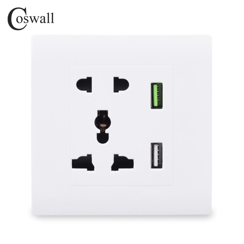 Coswall Universal 5 Pin Wall Socket With 3A Fast U... – Grandado