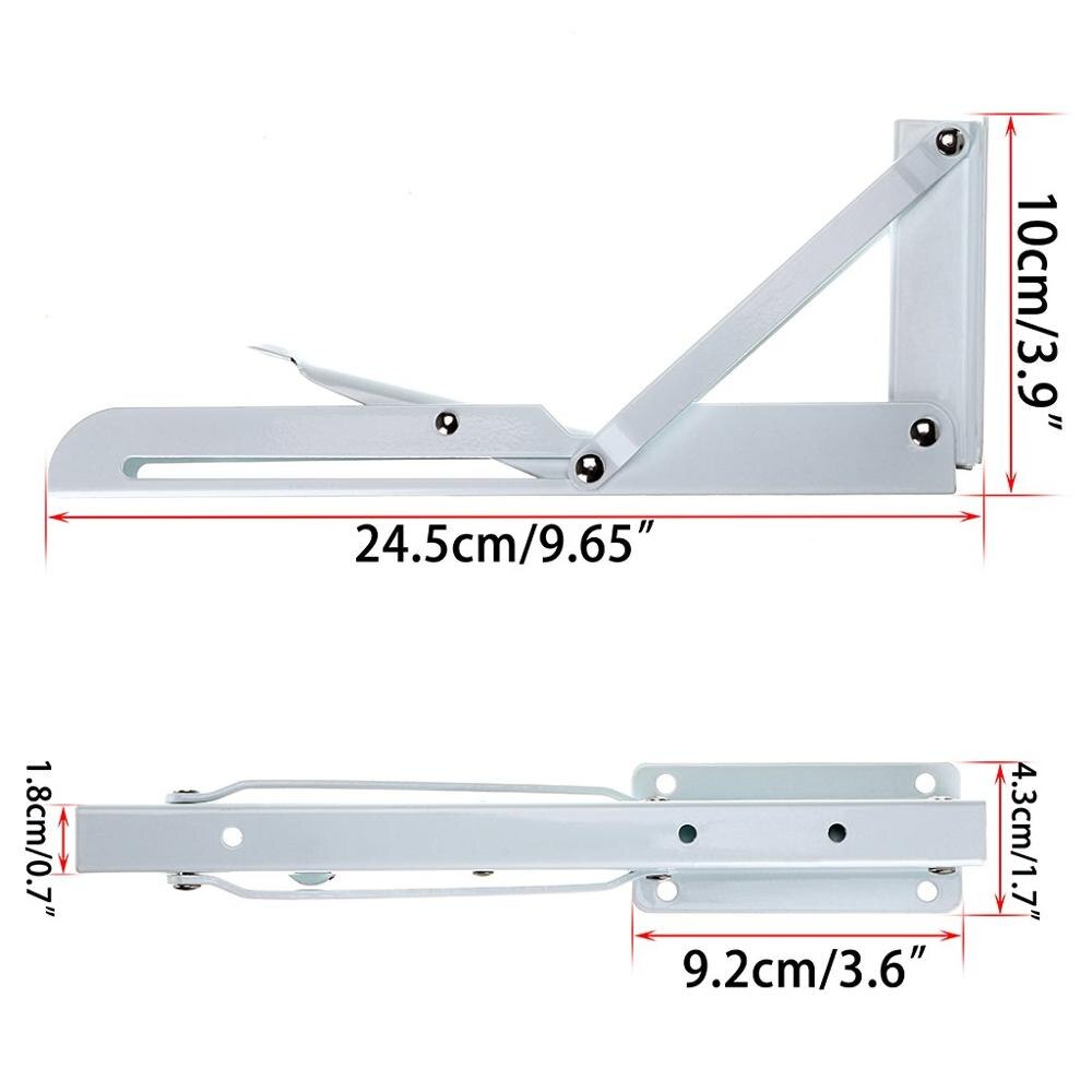 Heavy-duty white metal sturdy folding shelf bracke... – Grandado
