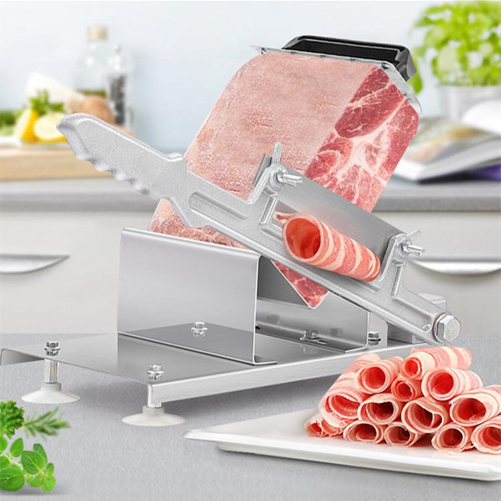 Manual Frozen Meat Slicer Stainless Steel Bacon Be... – Grandado