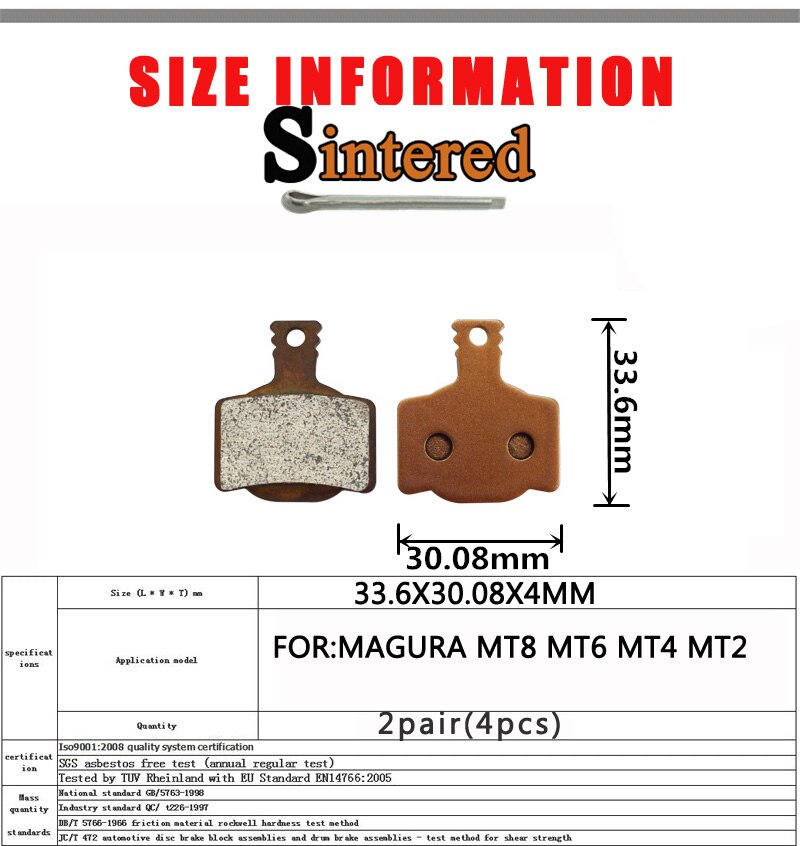 2 pair Mountain bike MTB Sintered Bicycle disc bra... – Grandado