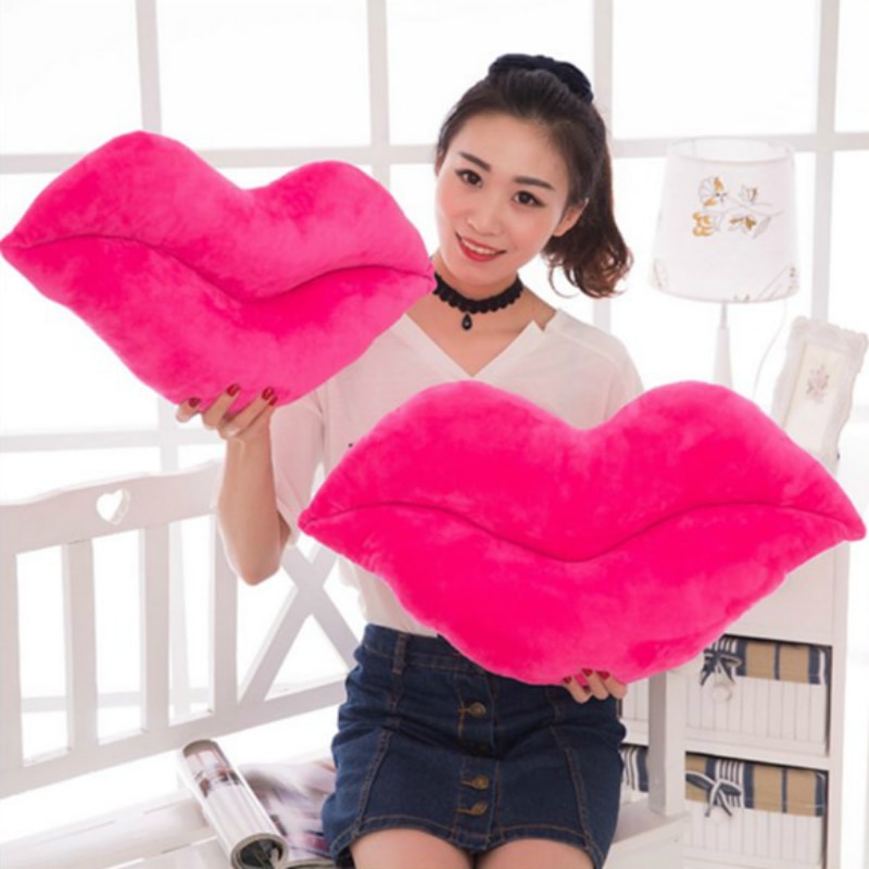 Sexy Red Lips Big Lips pillow Cushion Lovely plush... – Grandado