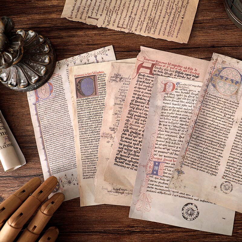 1Set Medieval Book page Material Background Paper ... – Grandado