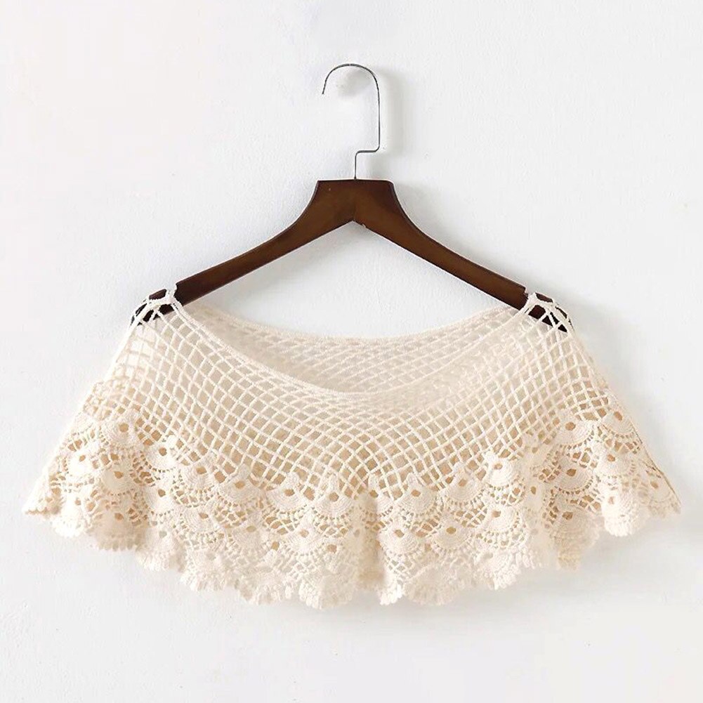 Women Vintage Crochet Knit Cape Lace Short Hollow ... – Grandado