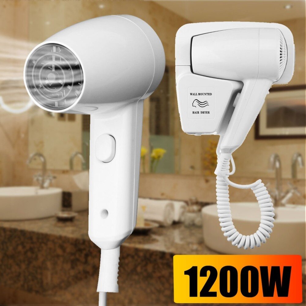 220V 1200W Negative Ion Wall Mounted Hair Dryer Bl... – Grandado