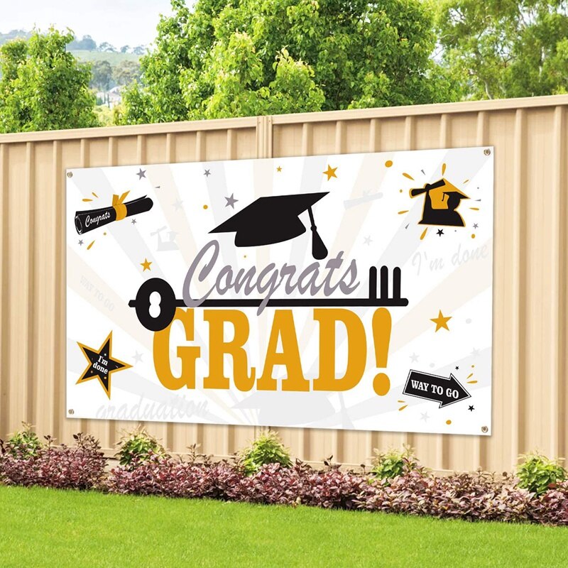 Grote Stof Graduation Party Banner Voor Graduation... – Grandado