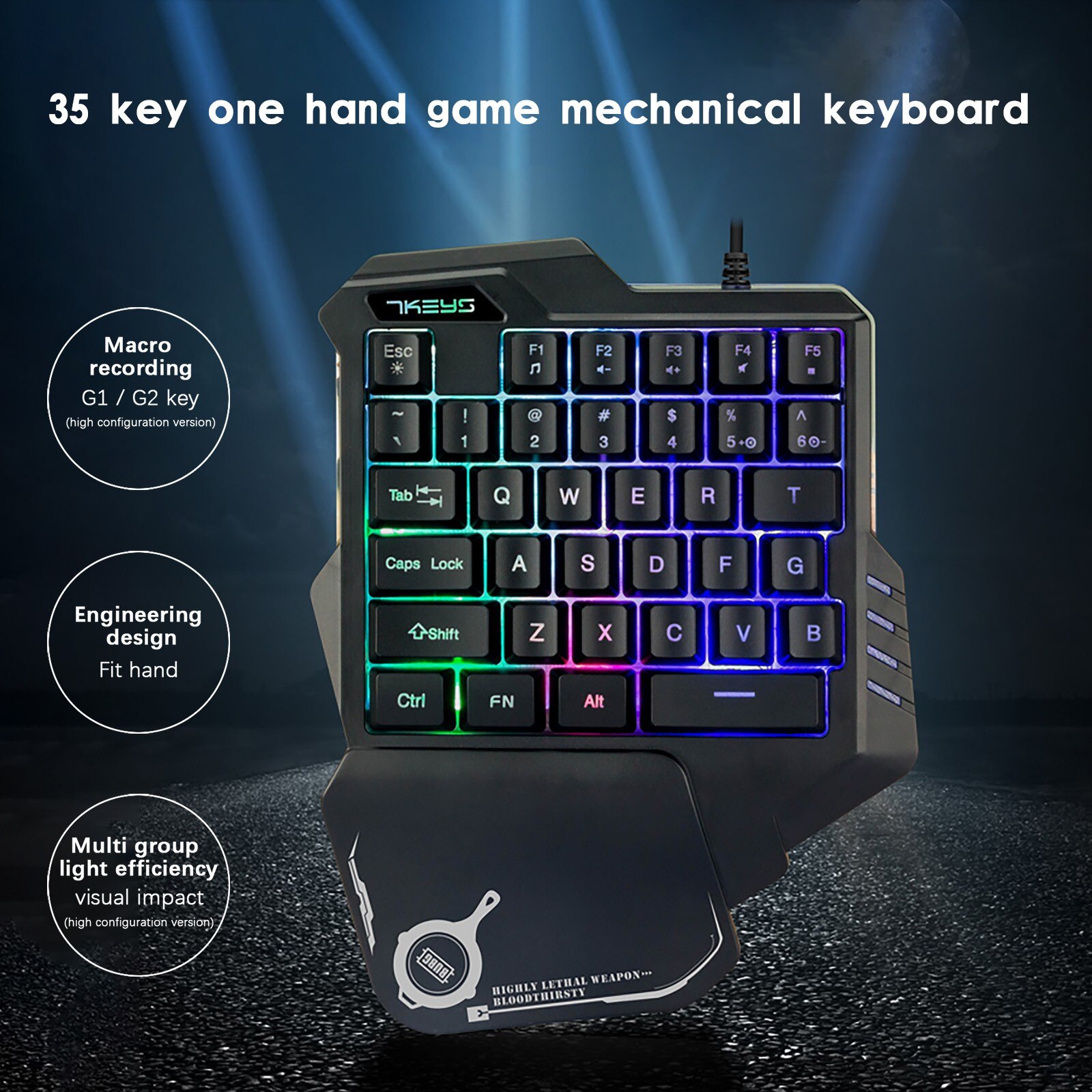 35-key Colorful Backlit One-handed Rgb Mechanical ... – Grandado
