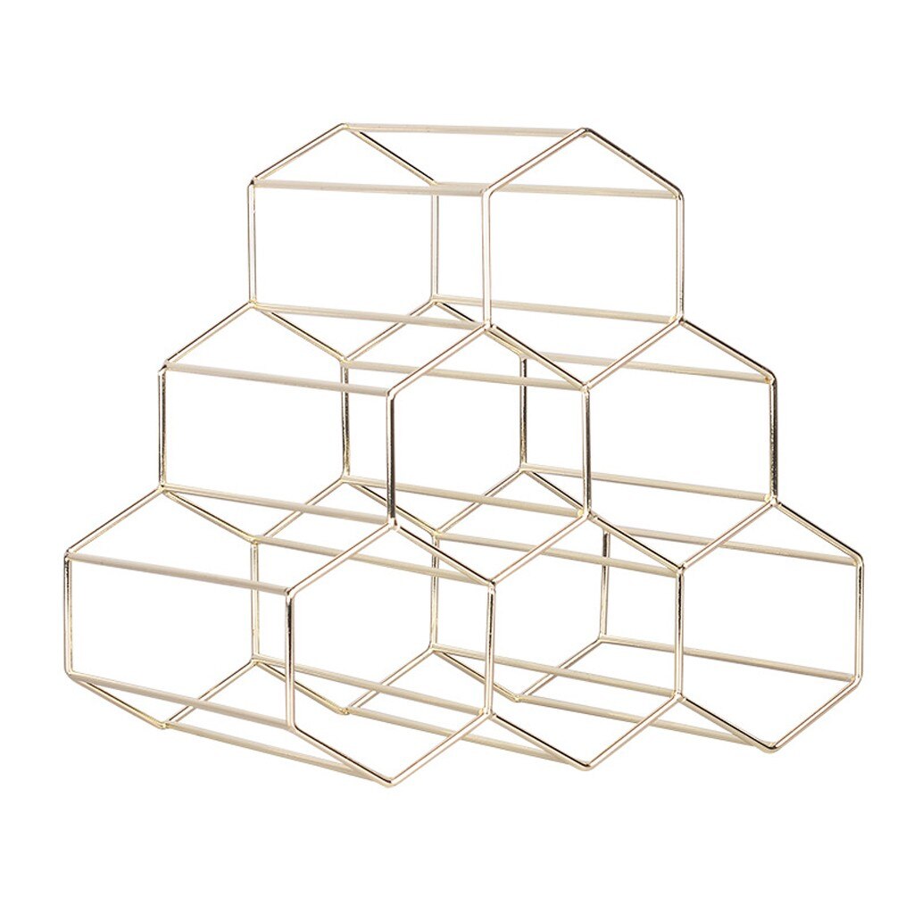 Honeycomb metal wine rack bar decoration Counterto... – Grandado