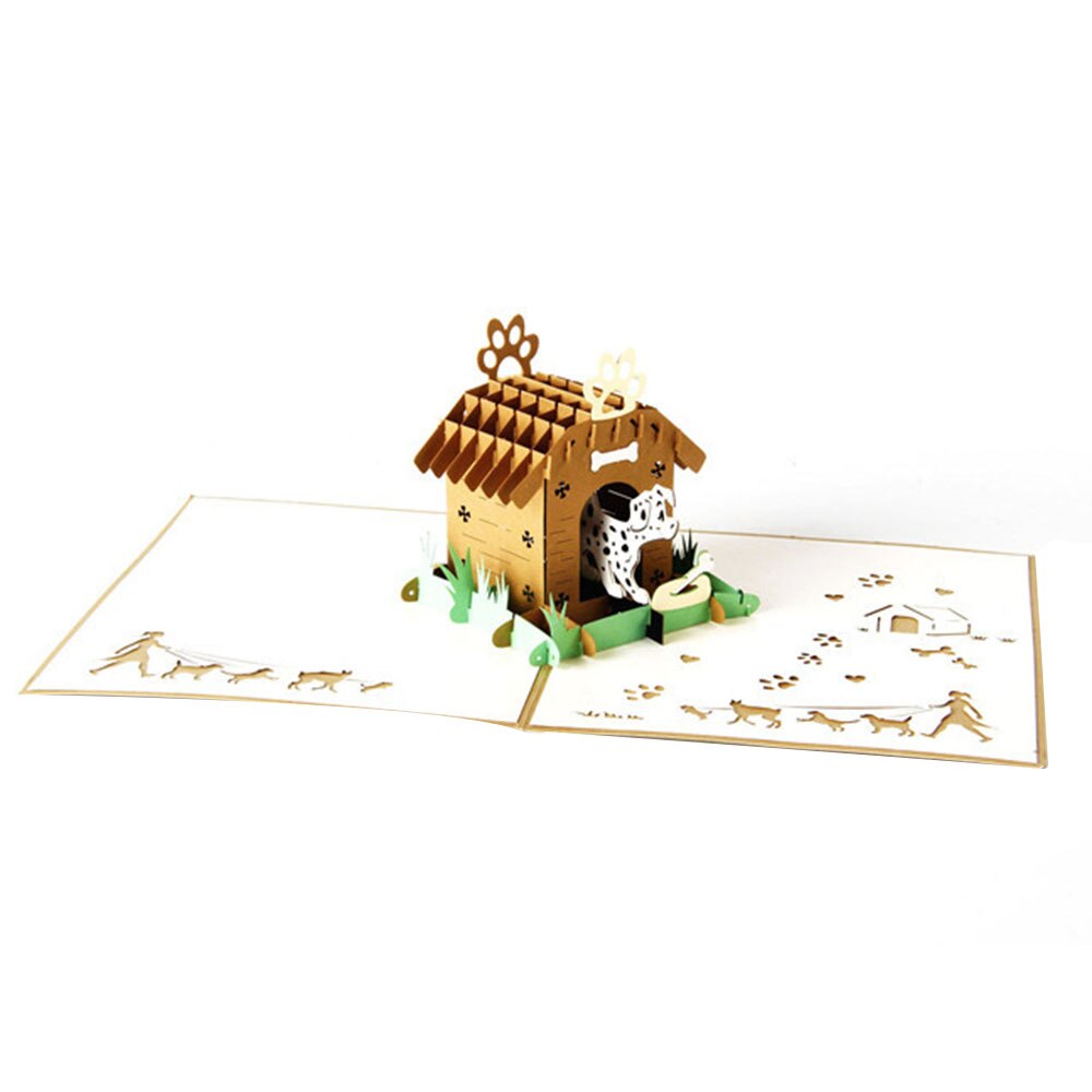 3pcs 3D Pet House Greeting Card Birthday Postcards... – Grandado