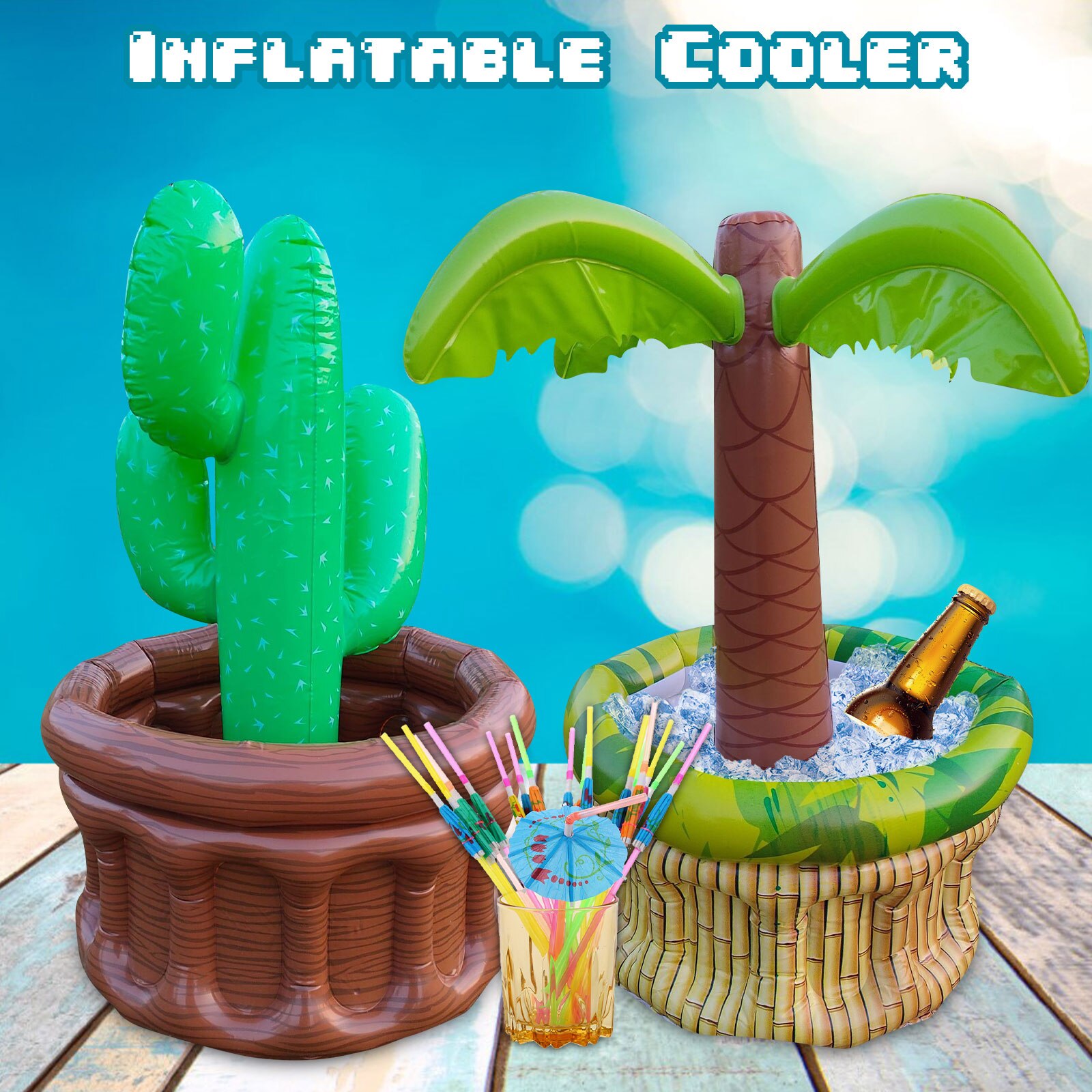 27inch Inflatable Cooler Cute Shaped Drink Bottle ... – Vicedeal