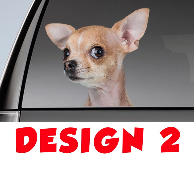 Grappig Chihuahua Auto Raamsticker, 3D Sticker, Gr... – Vicedeal