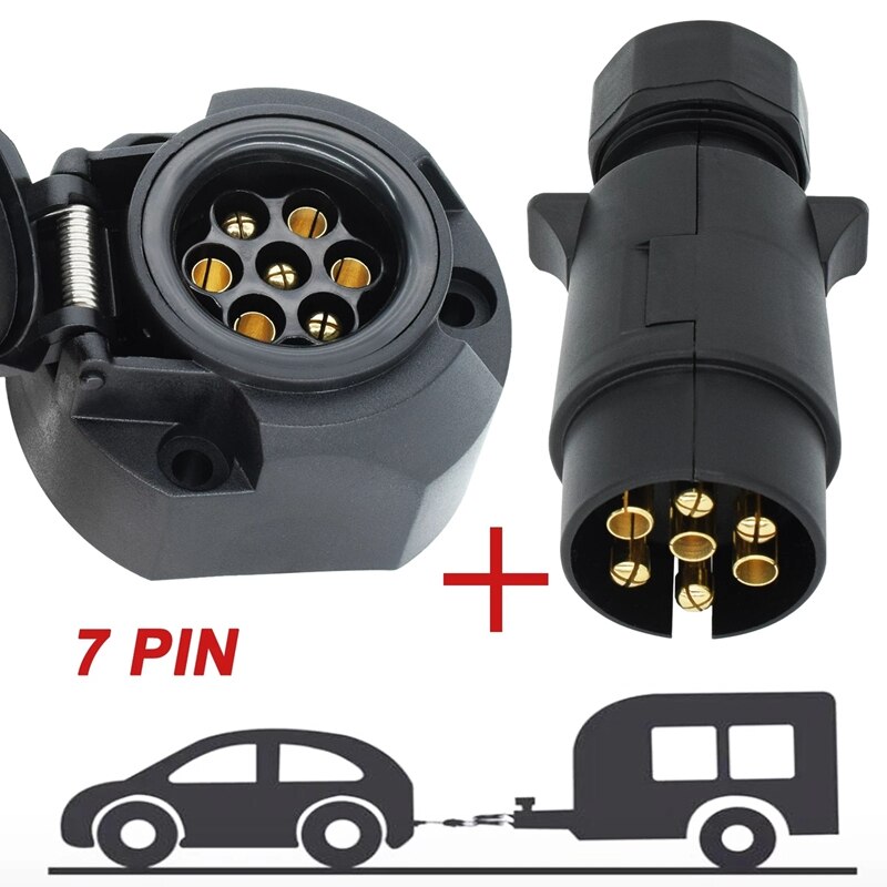7 Pin Europese Trailer Socket + Plug Tow Bar Conne... – Vicedeal